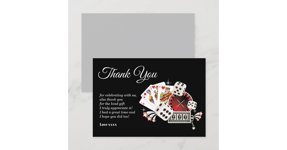casino party thank you card | Zazzle