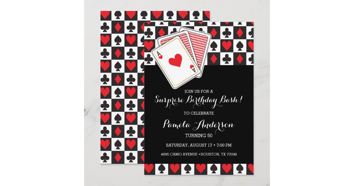 Casino Playing Cards Birthday Invitation | Zazzle