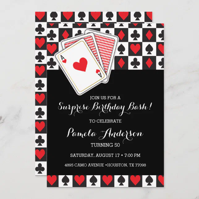 Casino Playing Cards Birthday Invitation | Zazzle
