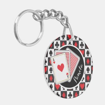 Casino Playing Cards Key Chain | Zazzle