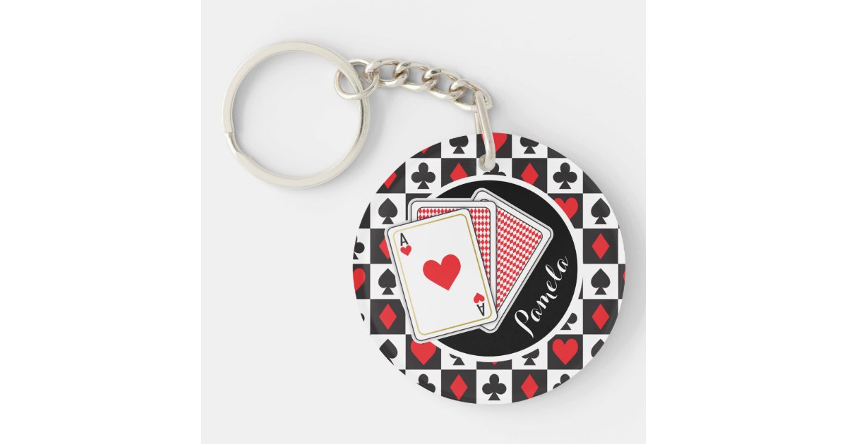 Casino Playing Cards Key Chain | Zazzle