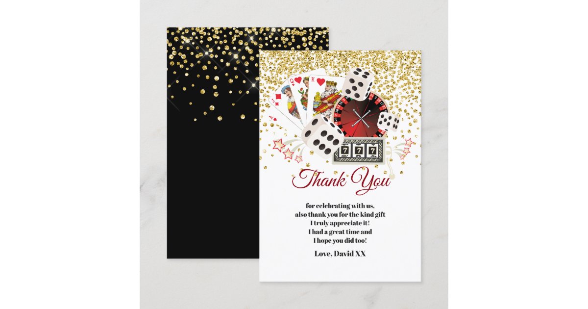 casino, poker, adult, thank you card | Zazzle