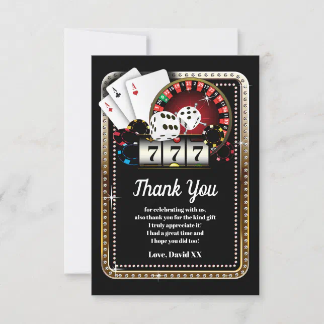casino, poker, adult, thank you card | Zazzle