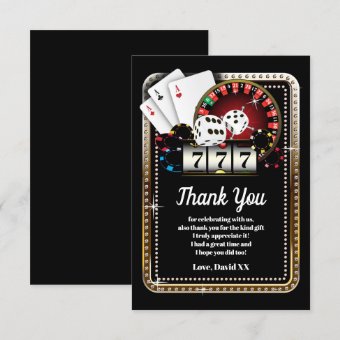 casino, poker, adult, thank you card | Zazzle