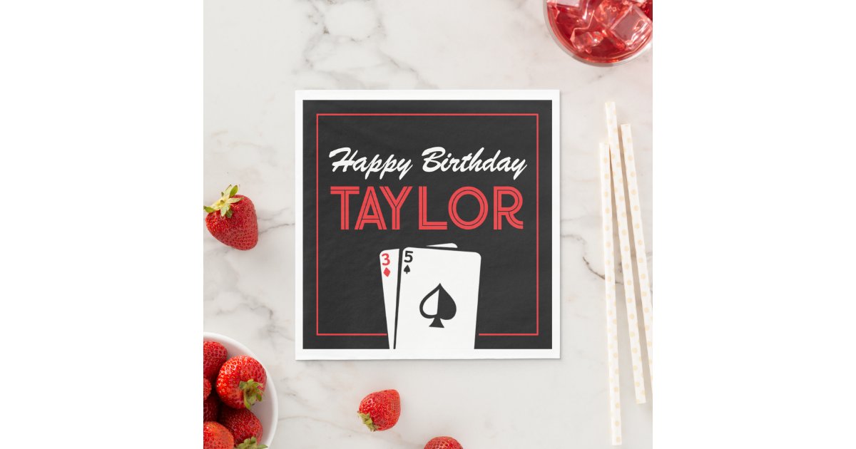 Casino Poker Card Birthday Napkins | Zazzle