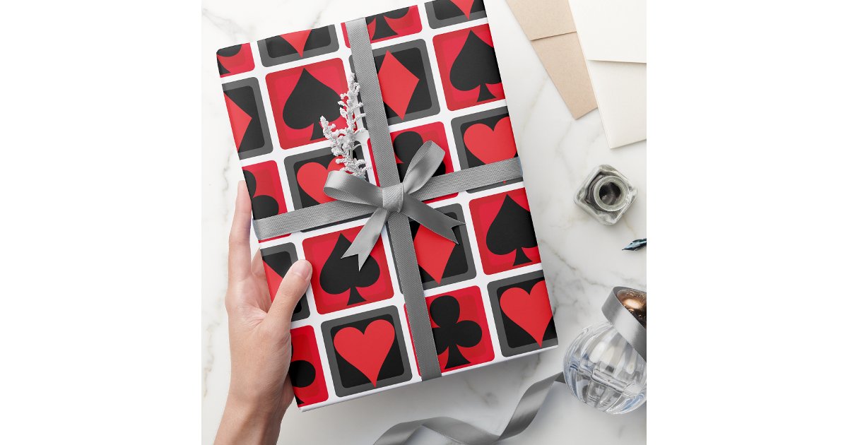 Casino Poker Card Suit Wrapping Paper | Zazzle