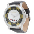 Casino Poker Chip Las Vegas Black Gold Watch | Zazzle