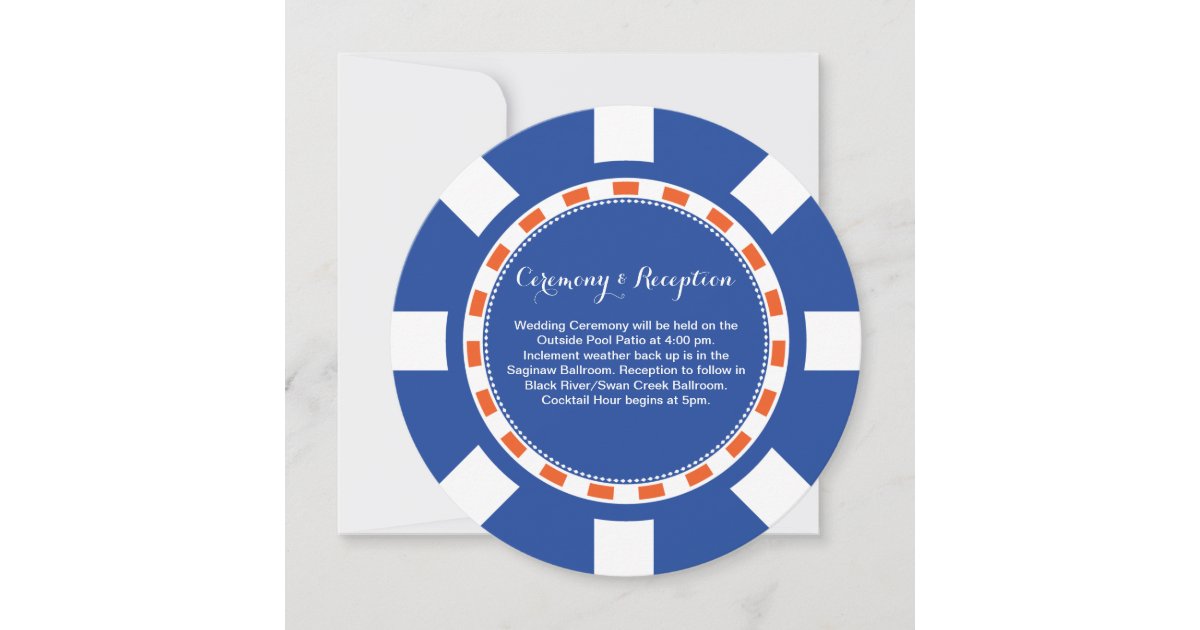 Casino Poker Chip | Wedding Information Invitation | Zazzle