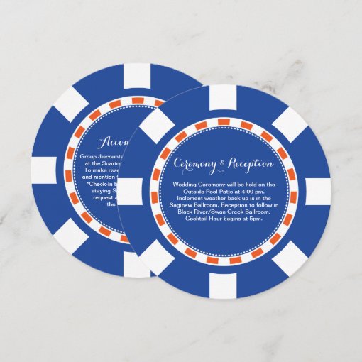 Casino Poker Chip | Wedding Information Invitation | Zazzle