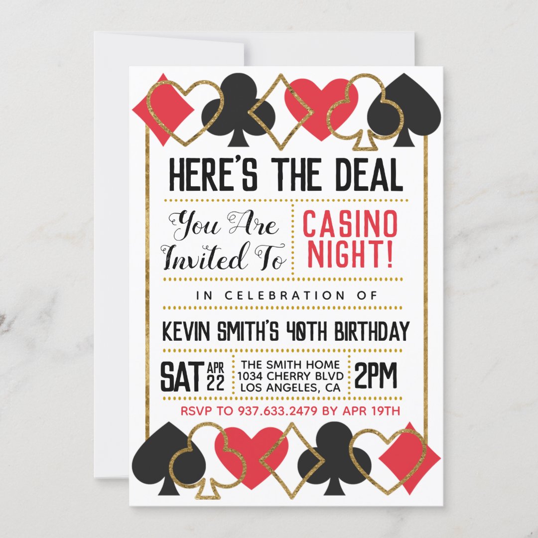 Casino Poker Invitation | Zazzle