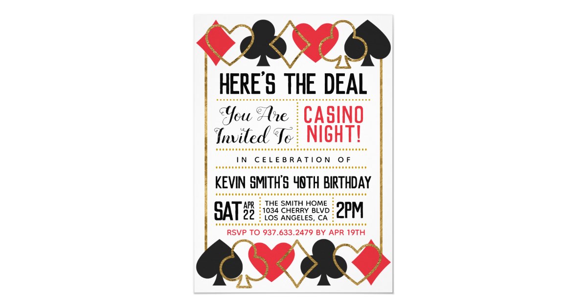 Casino Poker Invitation | Zazzle.com
