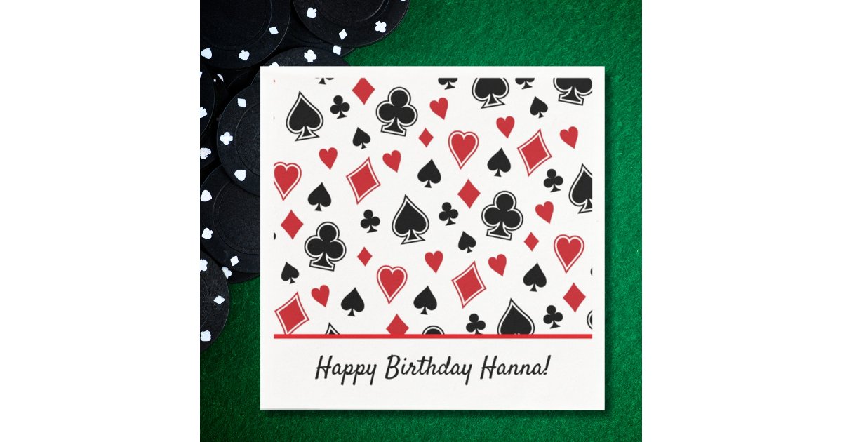 Casino Poker Theme Card Shark Birthday Napkins | Zazzle
