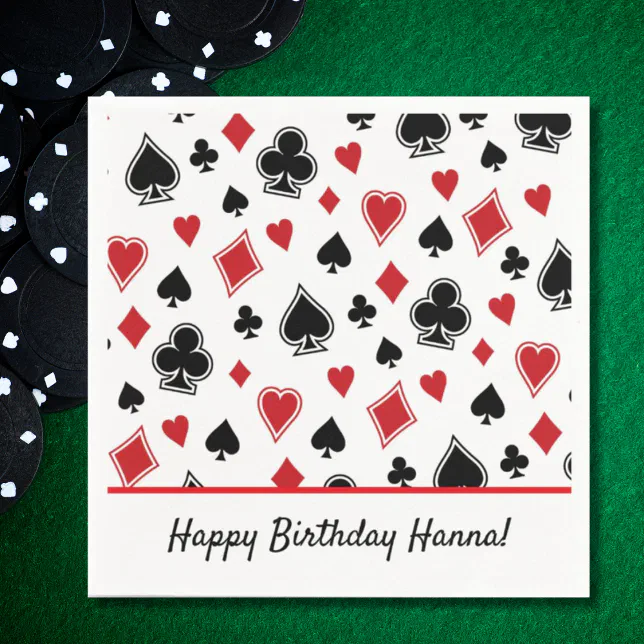 Casino Poker Theme Card Shark Birthday Napkins | Zazzle