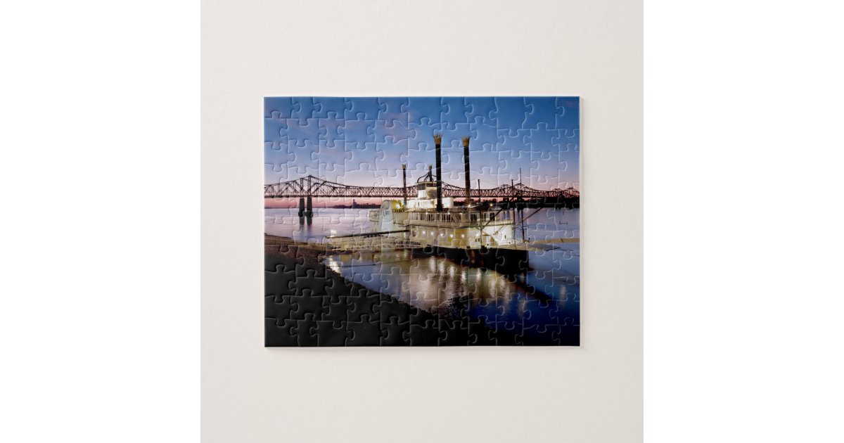 Casino Riverboat at Dusk Jigsaw Puzzle | Zazzle