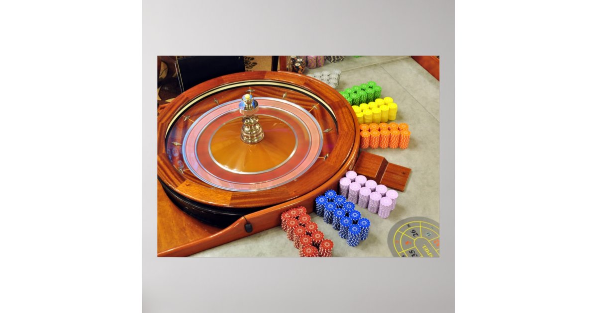 casino roulette spinning rotate gambling poster | Zazzle