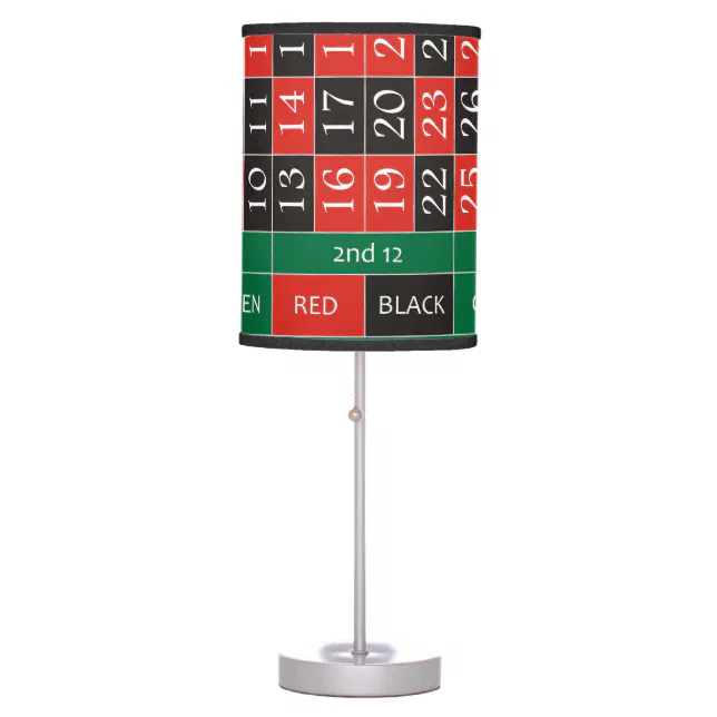 casino roulette table game layout numbers table lamp | Zazzle
