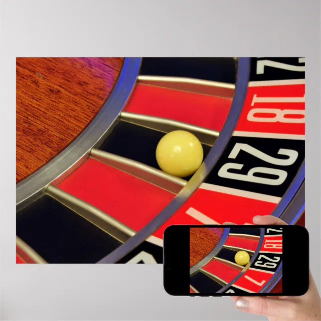 casino roulette wheel ball number 29 gambling poster | Zazzle