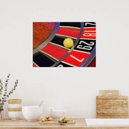 casino roulette wheel ball number 29 gambling poster | Zazzle