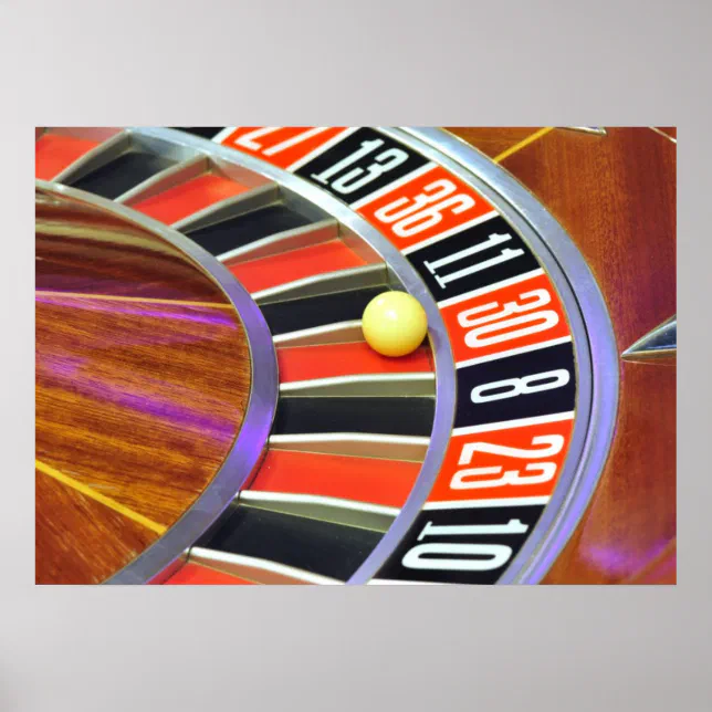 casino roulette wheel ball number 30 gambling poster | Zazzle