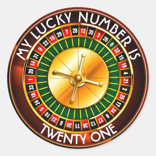 Casino Roulette Wheel With Your Lucky Number Classic Round Sticker | Zazzle