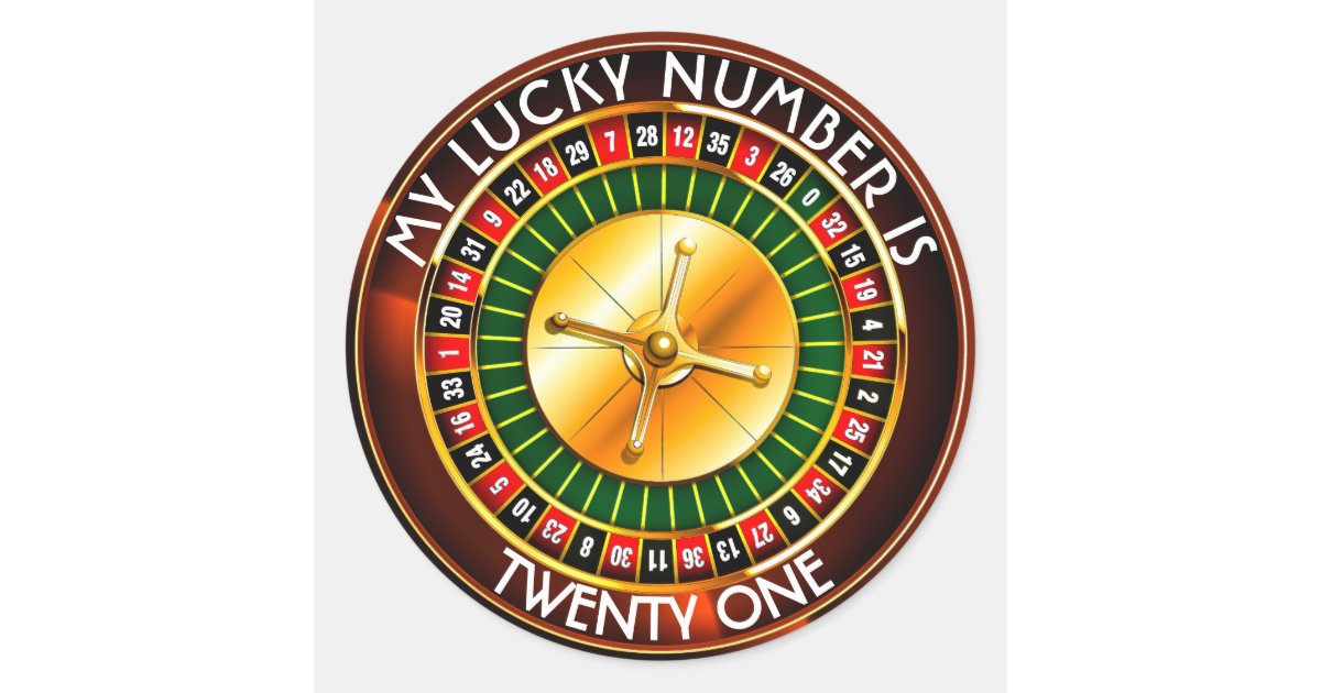 Casino Roulette Wheel With Your Lucky Number Classic Round Sticker | Zazzle