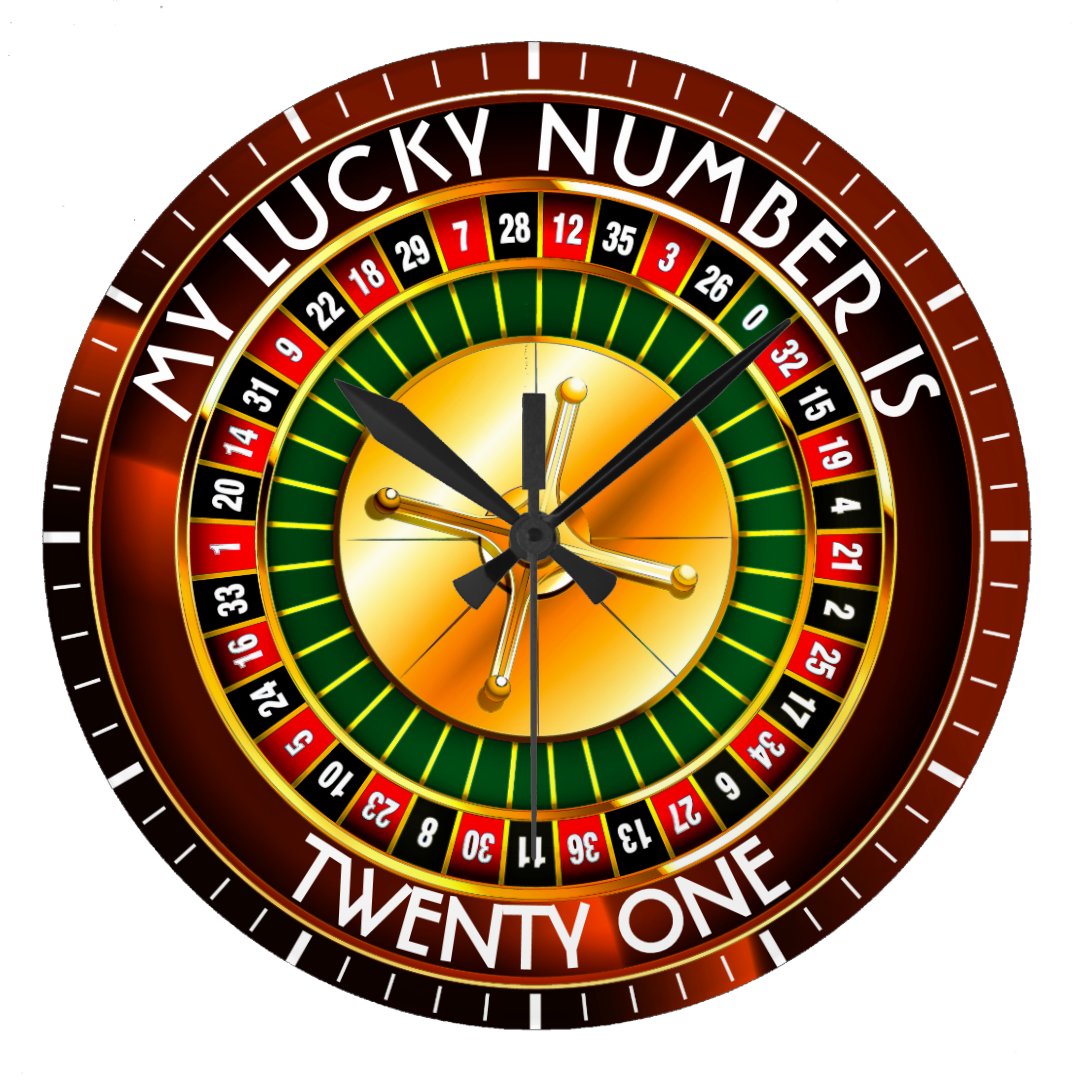 Casino Roulette Wheel With Your Lucky Number Large Clock | Zazzle