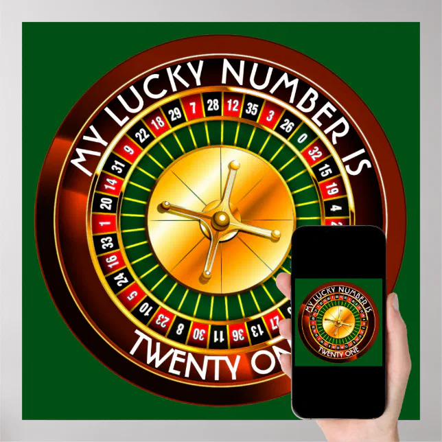 Casino Roulette Wheel With Your Lucky Number Poster | Zazzle