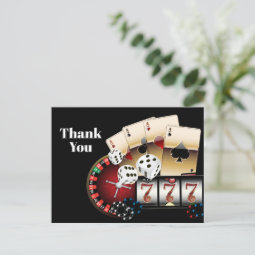 casino thank you card | Zazzle