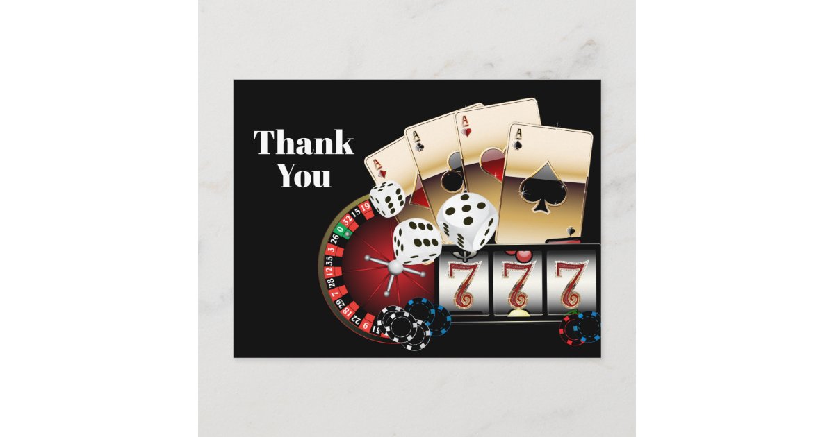 casino thank you card | Zazzle