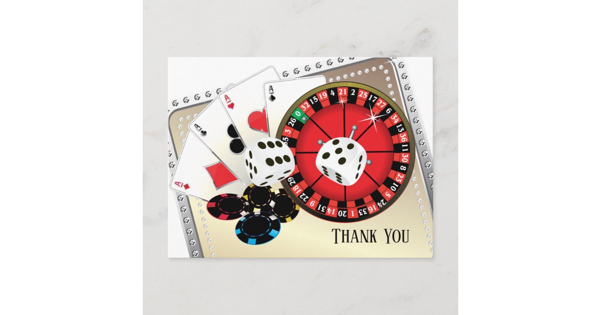casino thank you card | Zazzle