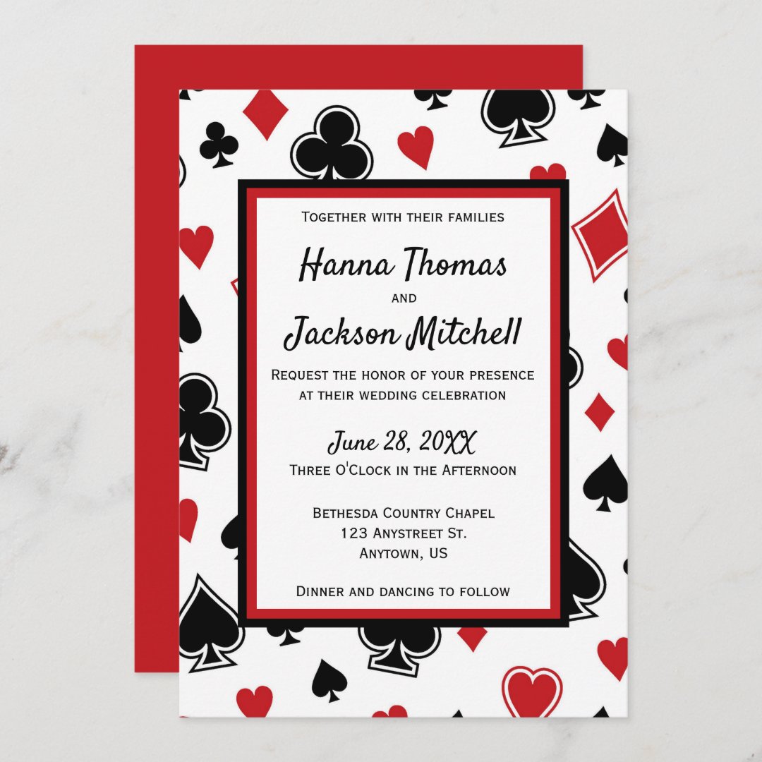 Casino Theme Las Vegas Wedding Invitation | Zazzle