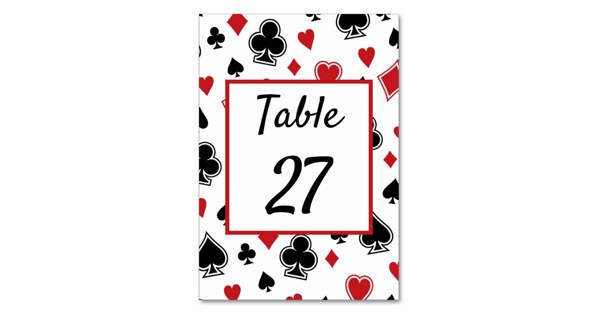 Casino Theme Las Vegas Wedding Table Number | Zazzle