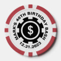 Casino Themed 40th Birthday Party Poker Chips | Zazzle