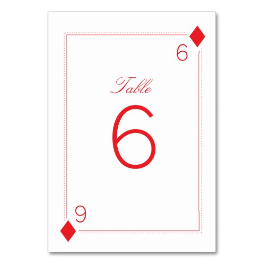 Casino Wedding Table Number Card - Diamonds | Zazzle.com