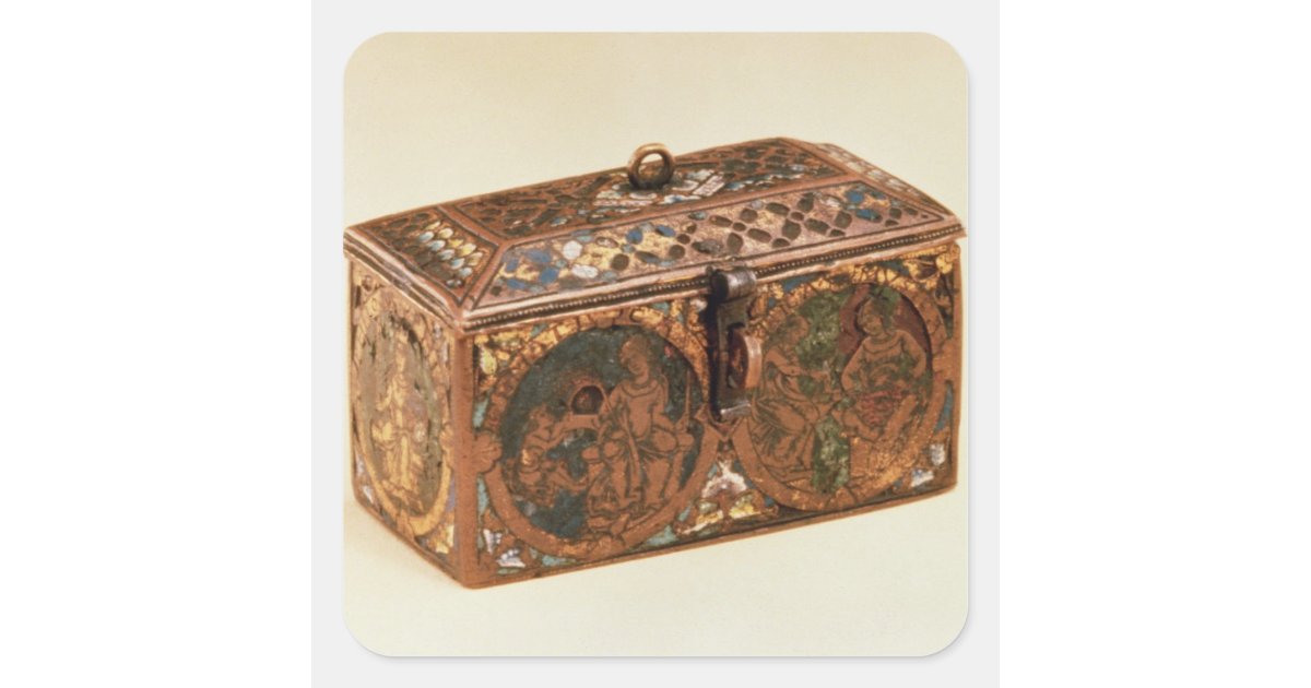 Casket, 13th century square sticker | Zazzle