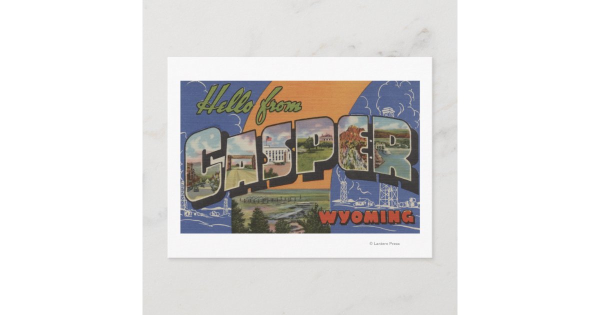 Casper, Wyoming - Large Letter Scenes Postcard | Zazzle