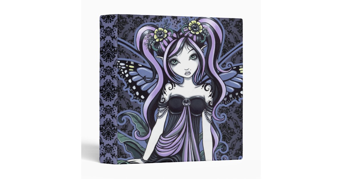"Cassandra" Violet Butterfly Fairy Art Binder | Zazzle