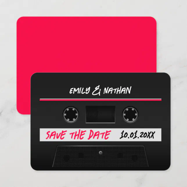 Cassette Mix Tape Retro Cool Save The Date | Zazzle