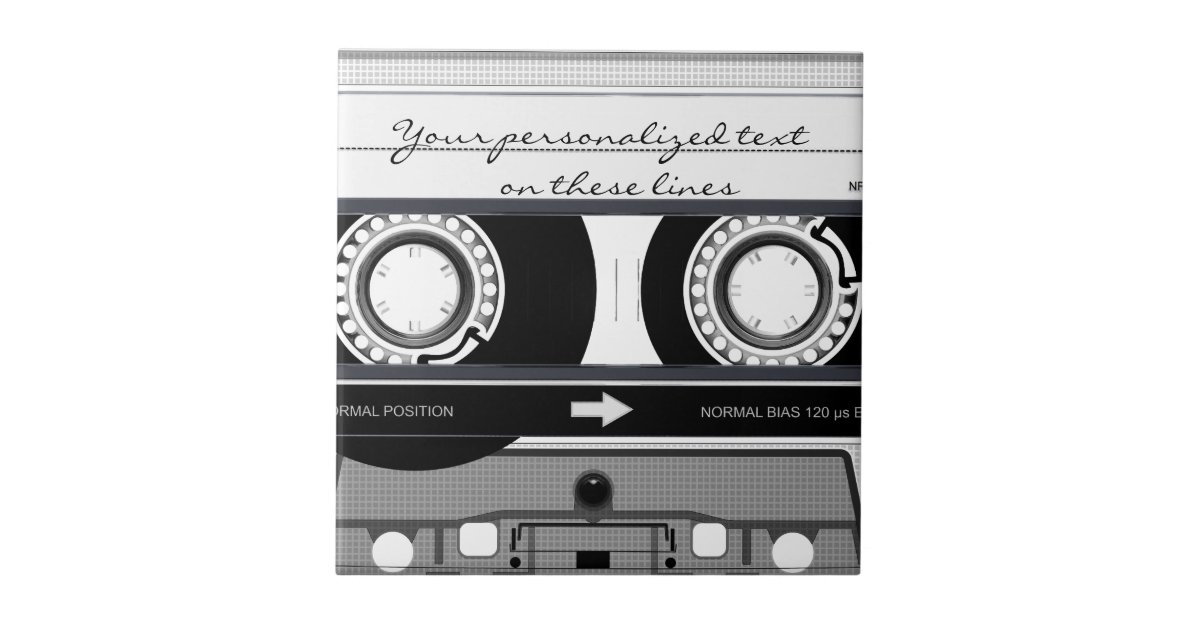 Cassette tape - black - ceramic tile | Zazzle