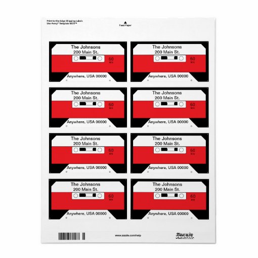 "Cassette Tape" Label | Zazzle