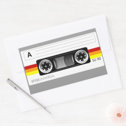 Cassette tape label sticker | Zazzle