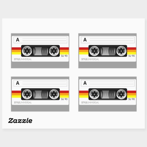Cassette tape label sticker | Zazzle