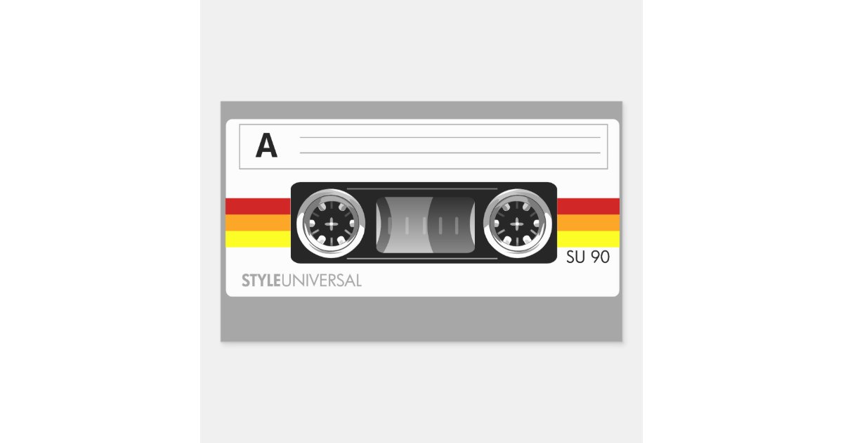 Cassette tape label sticker | Zazzle
