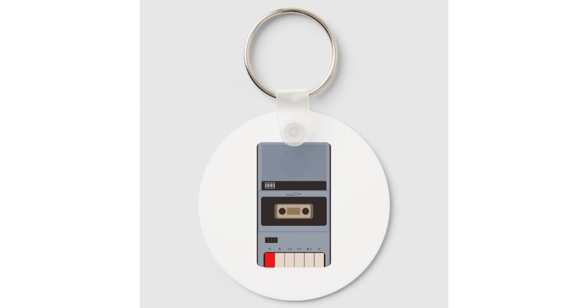 cassette tape recorder keychain | Zazzle