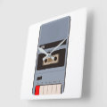 cassette tape recorder square wall clock | Zazzle