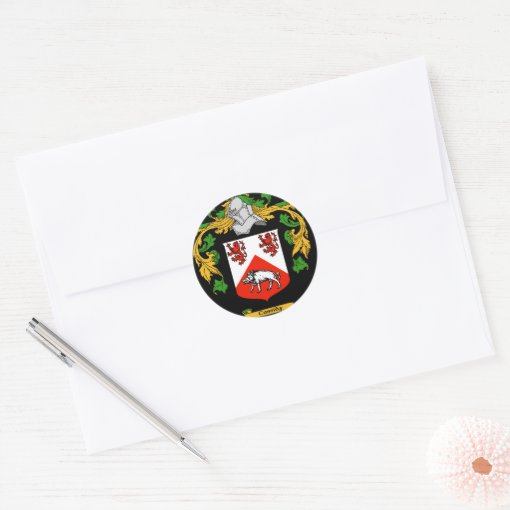 Cassidy Coat Of Arms - Family Crest Classic Round Sticker | Zazzle