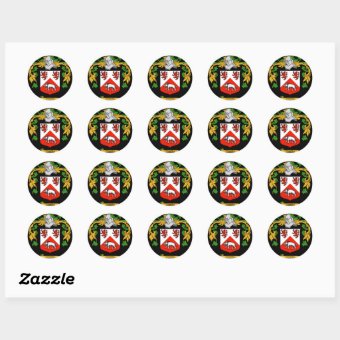 Cassidy Coat Of Arms - Family Crest Classic Round Sticker | Zazzle