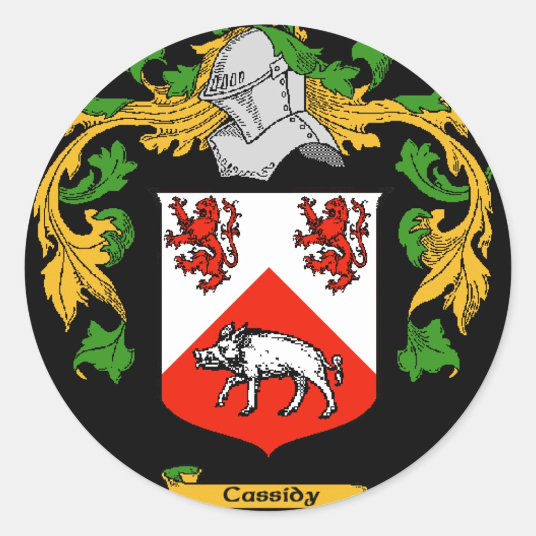 Cassidy Coat Of Arms - Family Crest Classic Round Sticker | Zazzle