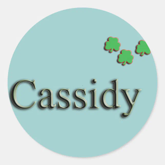 Cassidy Custom Classic Round Sticker | Zazzle
