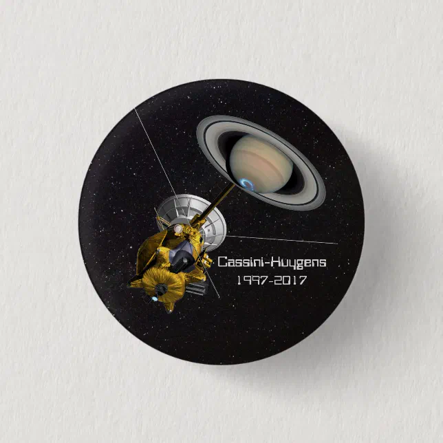 Cassini Huygens Mission to Saturn Pinback Button | Zazzle